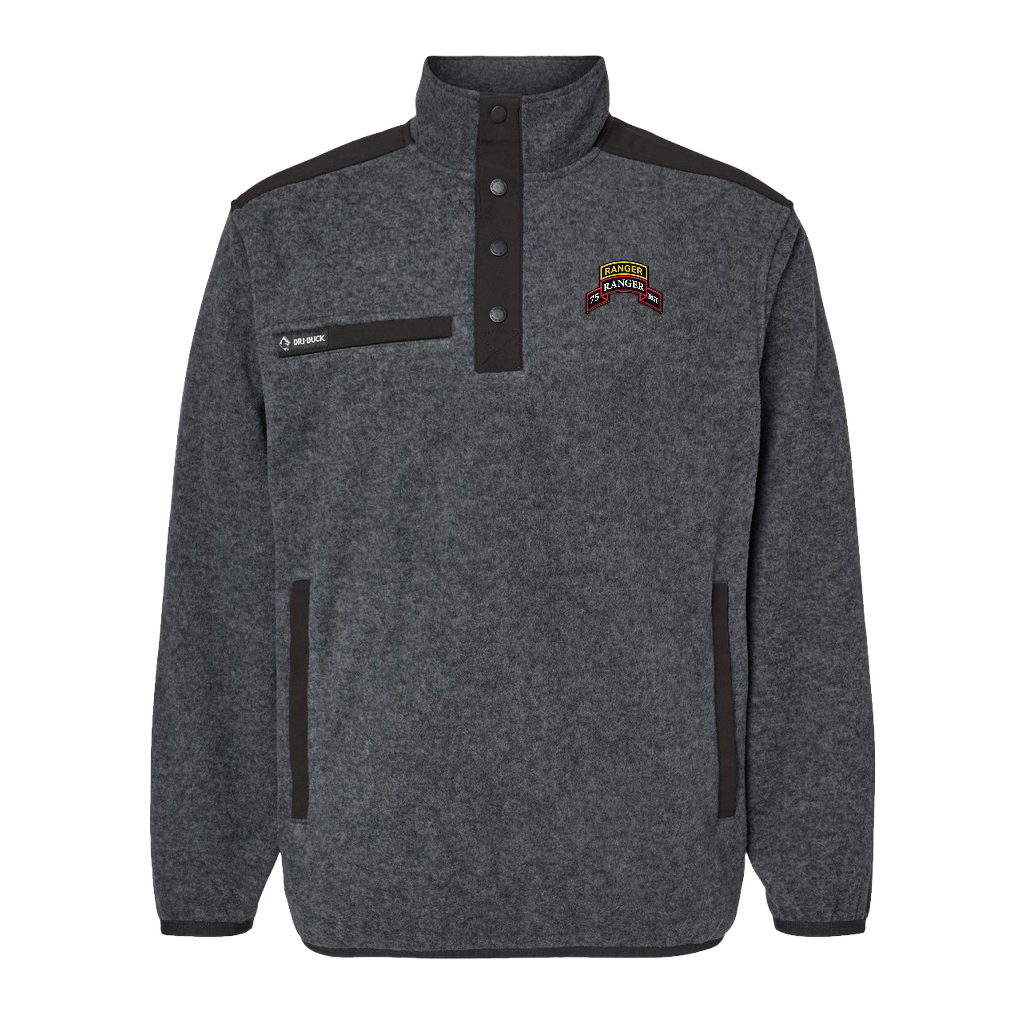 75th Ranger Tab Scroll Embroidered Melange Fleece Pullover – American ...