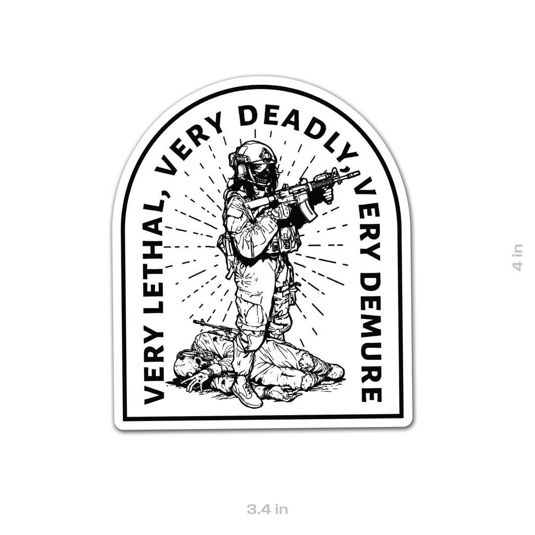 Lethal Deadly Demure Sticker – American Trigger Pullers